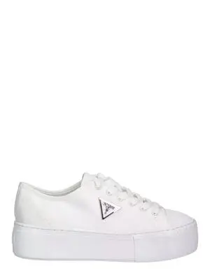 Guess Logo Plaque Platform Sneakers - White