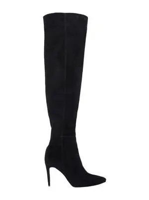 GINISSIMA 95mm Suede Thigh-high Boots - Black