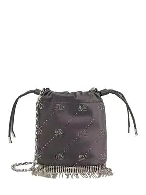 Karl Lagerfeld Logo-pattern Bucket Bag - Grey