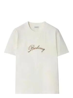 Burberry Cursive-logo Cotton T-shirt - White
