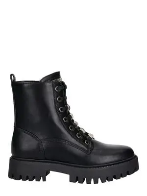 Guess Embellished Lace-up Boots - Black