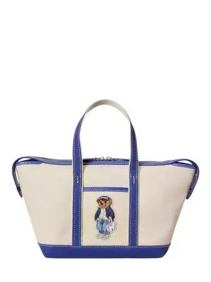 Polo Ralph Lauren Embroidered-patch Canvas Tote Bag - Neutrals