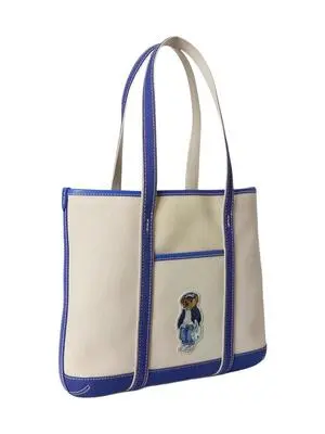 Polo Ralph Lauren Embroidered-patch Canvas Tote Bag - Neutrals
