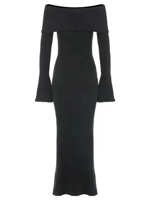 LES FILLES D'EVA Long-sleeve Midi Dress - Black