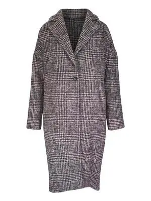 Kiton Checked Single-breasted Coat - Grey