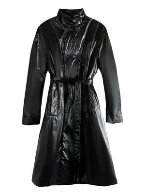 SAPIO Ripstop Belted Coat - Black