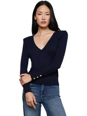 L'Agence Kolie Chain Top - Midnight/gold