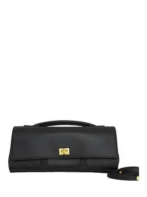 BELLE & BLOOM Love Boat Leather Clutch Bag - Black
