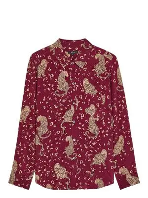 Rails Leopard-print Silk Shirt - Red