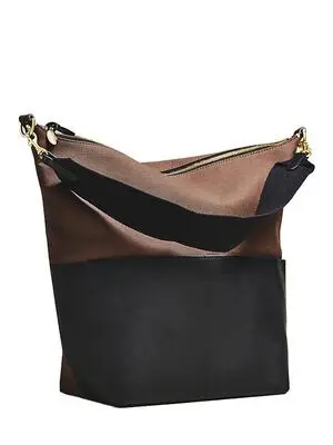 Clare V. Canvas And Leather Tote - Brown