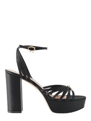 GIANVITO ROSSI Rita 110 Satin Platform Sandals - Black
