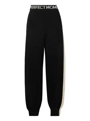 Perfect Moment La Tour Intarsia Wool-blend Track Pants - Black