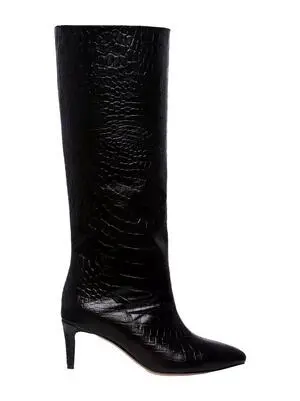 GINISSIMA Milla Embossed Knee Boots - Black