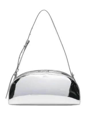 A.p.c. Demi-lune Zip Shoulder Bag - Silver