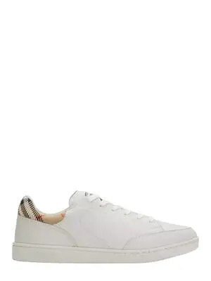 Burberry Check Cuff Leather Set Trainers - Neutrals
