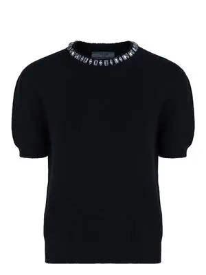 Prada Crew Neck Wool And Cashmere Sweater - Blue