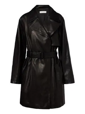 THE ROW Siempra Leather Coat - Black