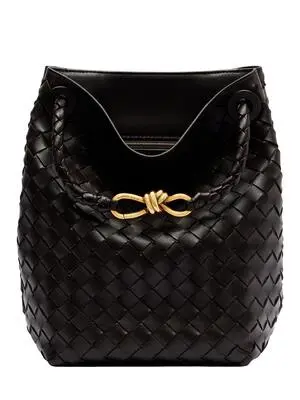 Bottega Veneta Andiamo Knot Small Leather Bucket Bag - Brown
