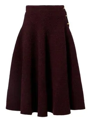 Bottega Veneta Knot Knitted Midi Skirt - Burgundy