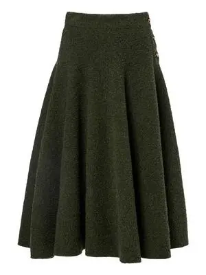 Bottega Veneta Knot Bouclé Midi Skirt - Green