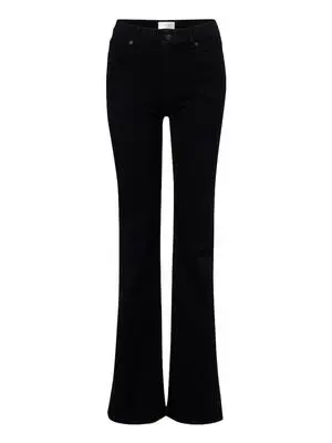 FRAME Icon Mid-rise Flared Jeans - Black