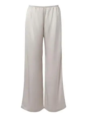 LESET Satin Wide-leg Pants - Grey