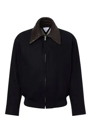 Bottega Veneta Intrecciato Cotton Twill Blouson Jacket - Blue