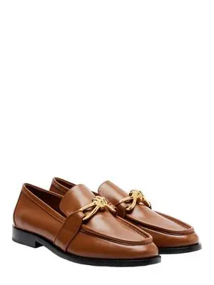 Bottega Veneta Astaire Knot Leather Loafers - Beige