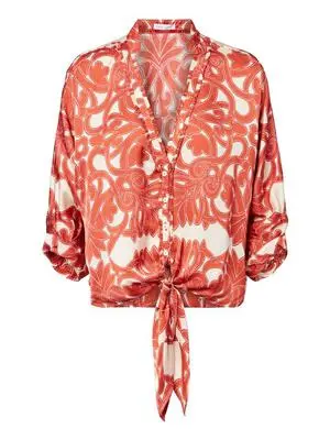 Poupette St Barth Azia Printed Top - Red