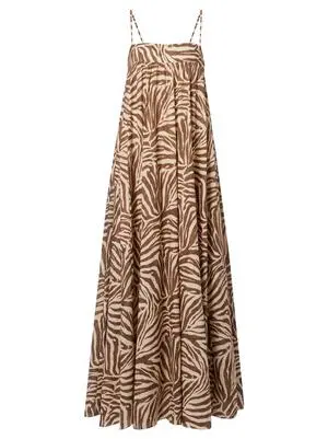 Zimmermann Wanderlust Printed Cotton Maxi Dress - Brown
