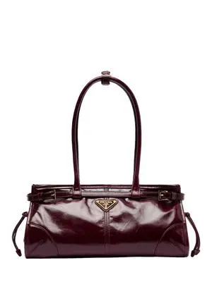Prada Bonnie Medium Leather Tote Bag - Burgundy