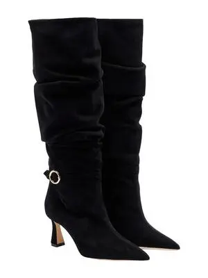 MALONE SOULIERS Melina 70 Suede Knee-high Boots - Black