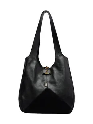 Chloé Balloon Medium Leather And Suede Shoulder Bag - Black