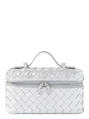 Bottega Veneta Vanity Intrecciato Shoulder Bag - Silver