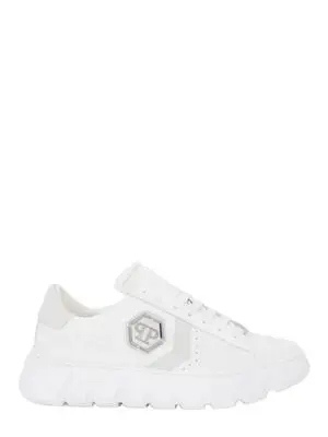 Philipp Plein Hexagon Force Leather Sneakers - White