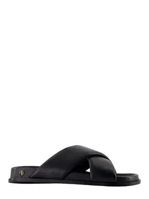 ANINE BING Emi Crossover-strap Sandals - Black