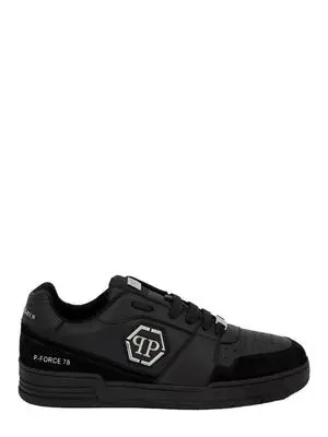 Philipp Plein P-force Leather Sneakers - Black