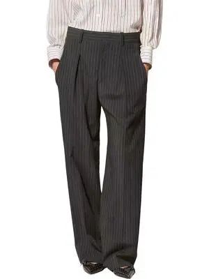 Isabel Marant Lisetta Pinstripe Trousers - Grey