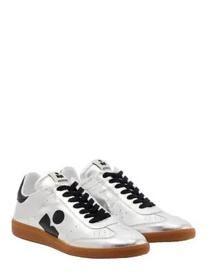 Isabel Marant Étoile Kaycee Metallic Leather Sneakers - Silver