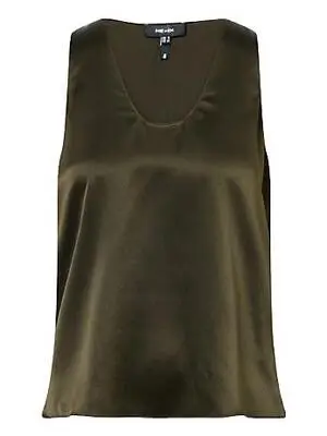 ME+EM Silk-satin Tank Top - Intense Olive