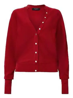 ALLSAINTS Honor V-neck Wool Cardigan - Crimson Red