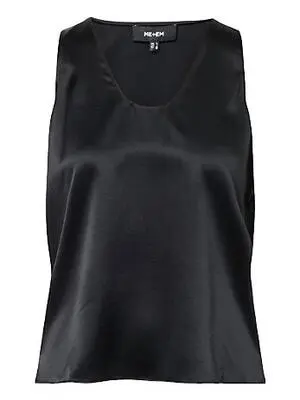 ME+EM Silk-satin Tank Top - Black