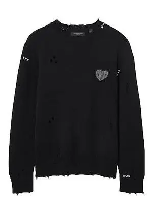 ALLSAINTS Theo Brand-appliqué Cotton-knit Jumper - Black