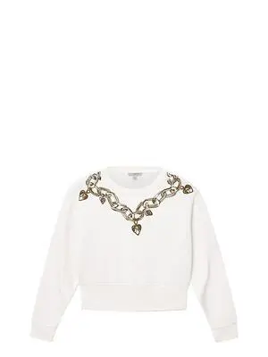 ALLSAINTS Artwork-embellished Cotton-jersey Sweatshirt - Optic White