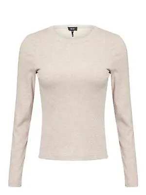 ME+EM Ultimate Ribbed Long-sleeve Stretch-cotton Top - Hazelnut Melange