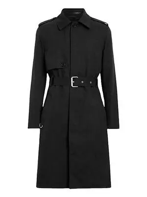 ALLSAINTS Bastille Belted Cotton-blend Trench Coat - Black