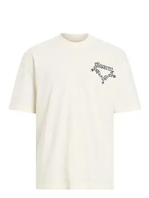 ALLSAINTS Oversized Graphic-print Cotton T-shirt - Chalk White