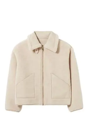 Claudie Pierlot Zipped Shearling-effect Coat - Beige