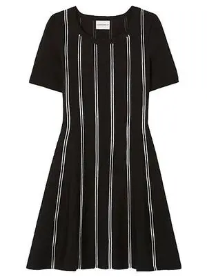 Claudie Pierlot Striped Knitted Mini Dress - Black