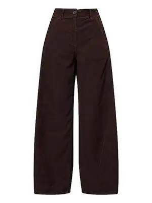 ME+EM Wide-leg Cotton-corduroy Trousers - Ganache Brown